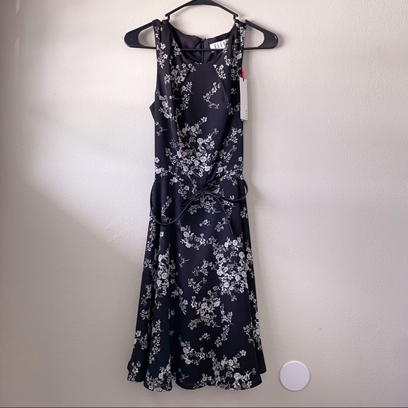 Elle | Dresses | Elle Floral Black Dress | Poshmark